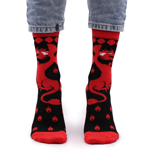 Red Dragon Hop Hare Bamboo Socks - Welsh Treasure