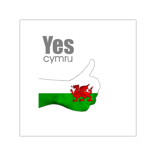 Yes Cymru Square Vinyl Stickers - Welsh Treasure