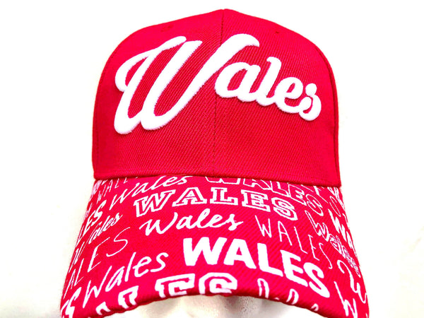 Wales Printed Peak Baseball Cap - Welsh Treasure