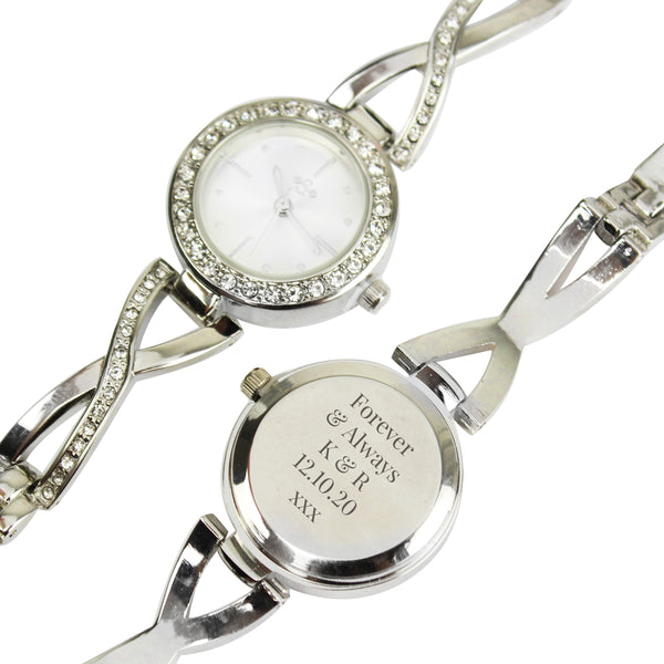 Personalised Silver Ladies Infinity Watch - Welsh Treasure