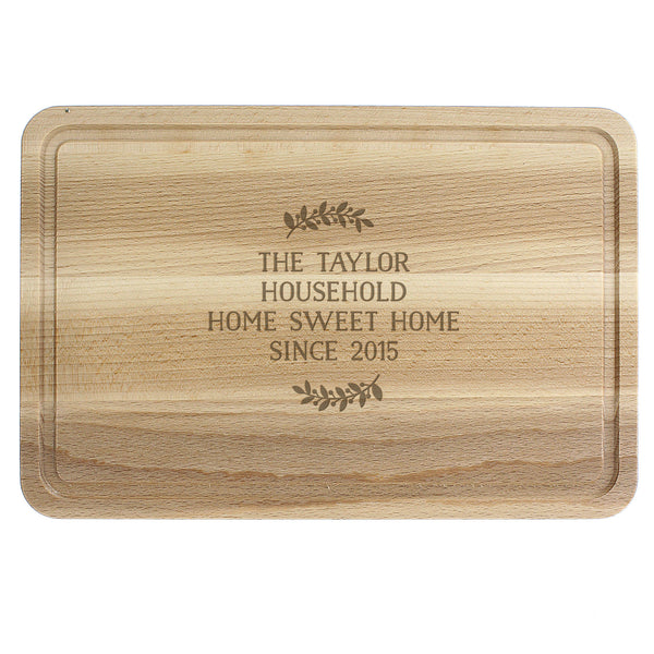 Personalised Wreath Chopping Board - Welsh Treasure