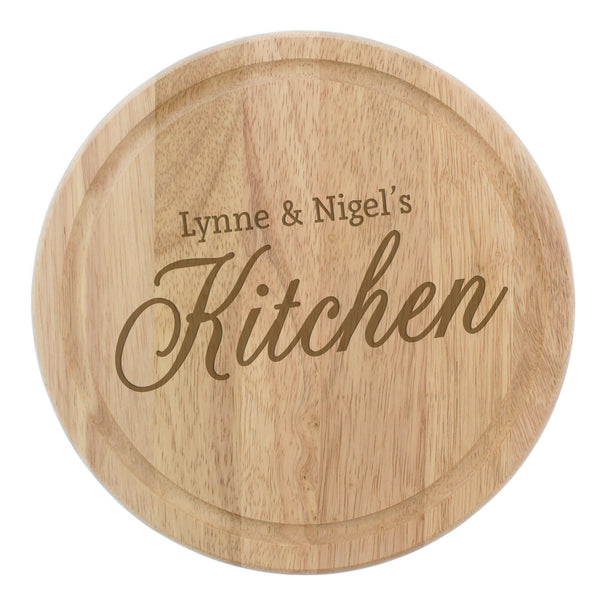 Personalised Kitchen Round Chopping Board - Welsh Treasure
