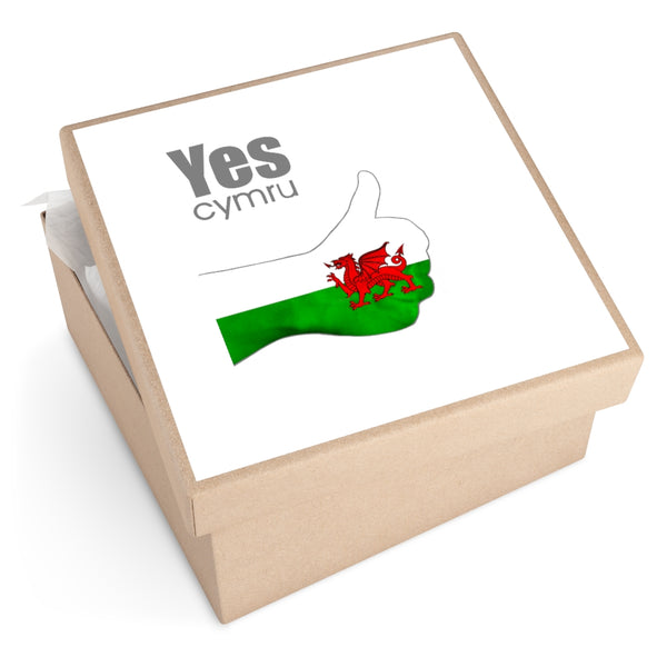 Yes Cymru Square Vinyl Stickers - Welsh Treasure